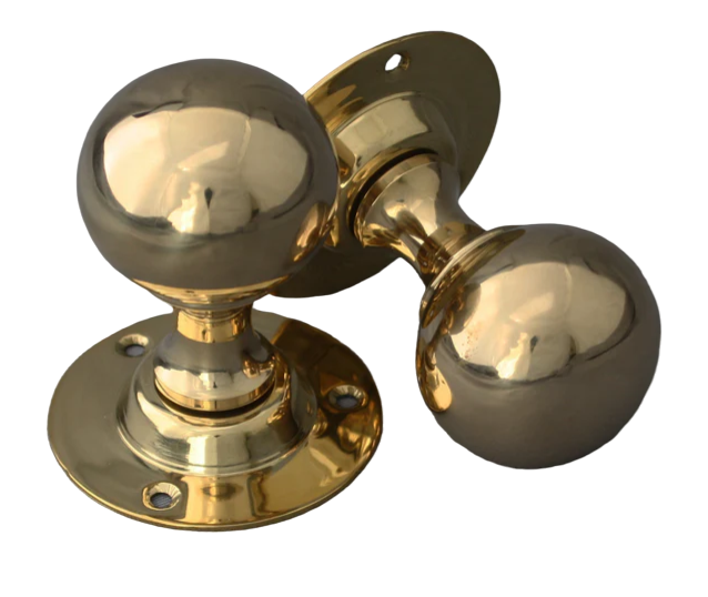 Classic Round Door Knobs - Brass